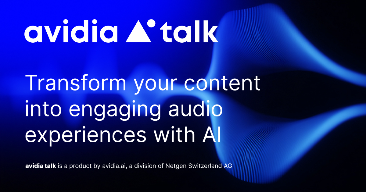 Avidia Talk - Voice Technology Platform for Publishers